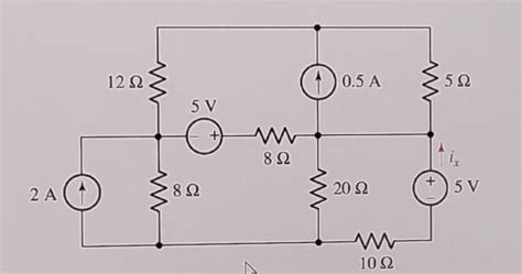 Solved Use Mesh Analysis To Find The Current Ix In The