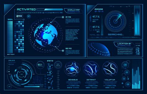 Hud And Ui Set Elements Sci Fi Futuristic User Vector Image