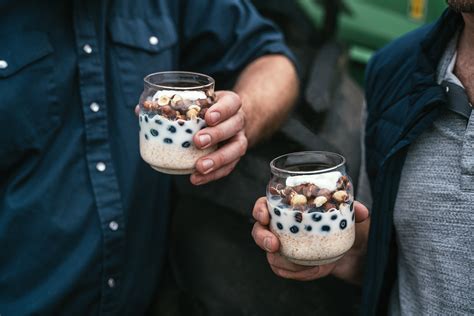 Creamy Overnight Oats With Blueberries Apples And Hazelnuts Bc Dairy