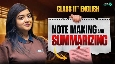 Note Making And Summarizing Class 11 English Note Making And