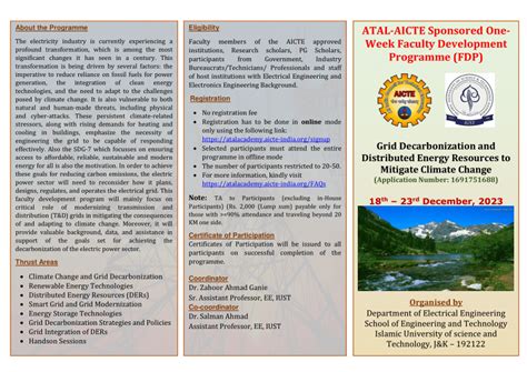 Pdf About The Programme Atal Aicte Sponsored One Week Faculty Development Programme Fdp