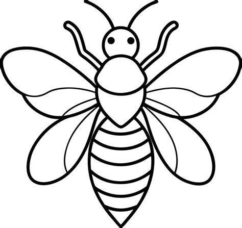 Bee Clipart Outline Vector Art Icons And Graphics For Free Download