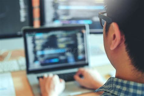 developing programmer development website design and coding tech stock image image of cyber