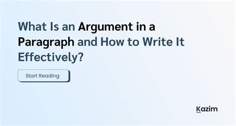 What Is An Argument In A Paragraph And How To Write It