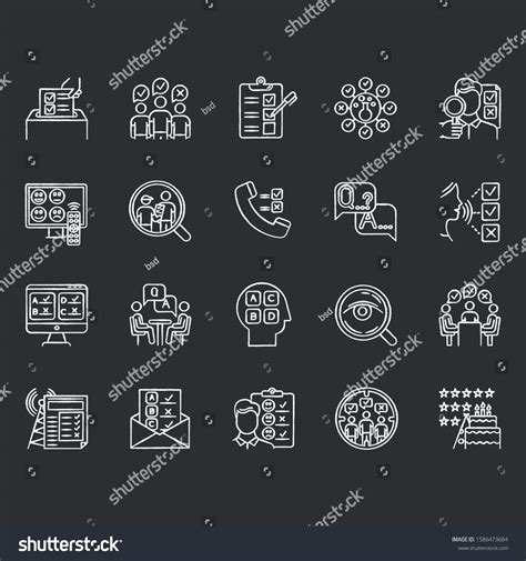 Survey Methods Chalk Icons Set Interview Stock Vector Royalty Free 1586473684 Shutterstock