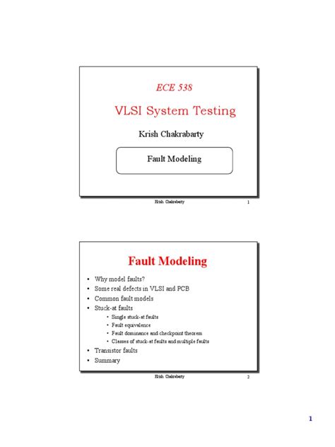 Vlsi System Testing Fault Modeling Pdf Logic Gate Electronic