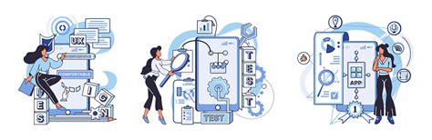 Application Testing Metaphor Vector Application Testing Refining Process That Ensures Smooth