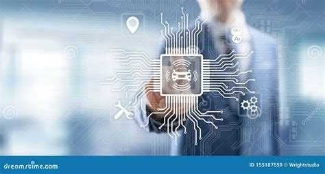 Smart Car IOT And Modern Automation Technology Concept On Virtual Screen Stock Image Image Of