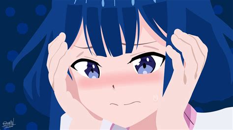 Blue Hair Anime Girls Face Adagaki Aki Masamune Kun No Revenge