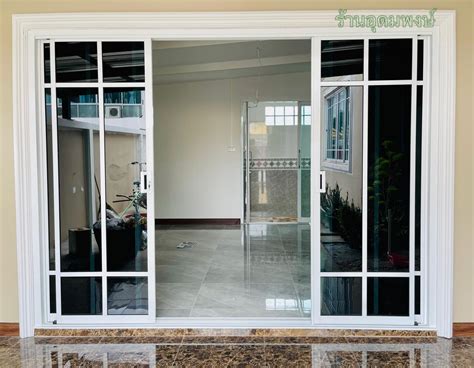 กระจกกั้นห้อง ประตูบานเลื่อนแยกกลาง ซอยแบ่งกระจกจริง ไม่ใช่งานแป่ะหลอก เน้นการใช้งานแข็งแรง ทน