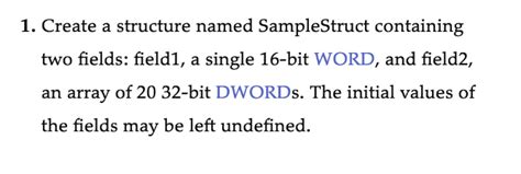 Solved 1 Create A Structure Named Samplestruct Containing