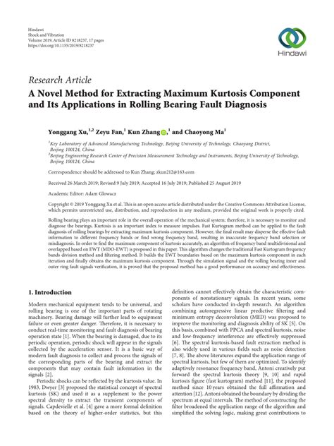 pdf a novel method for extracting maximum kurtosis component and its