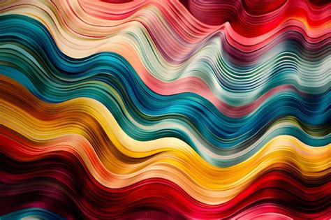 A Vibrant Abstract Design With Horizontal Waves Of Color Premium Ai Generated Image