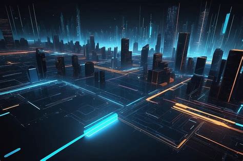 Premium Photo Futuristic Data Stream 3d Illustration Data Transfer Technology Cyberpunk Big