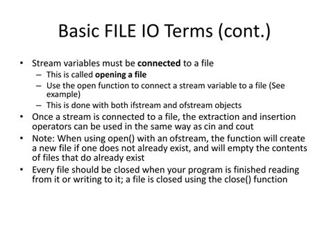 PPT Streams And Basic File IO PowerPoint Presentation Free Download ID 6283604