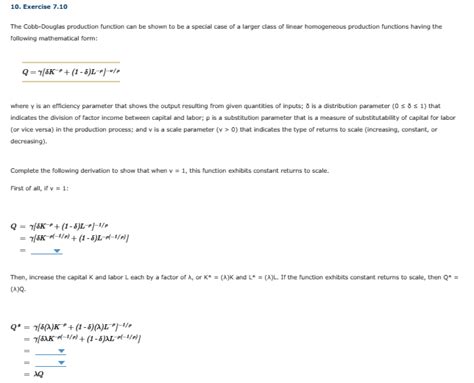 Solved The Cobb Douglas Production Function Can Be Shown To