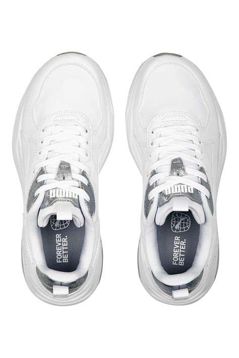 Puma, Спортни обувки Trinity Lite Metallics, Бял, Сребрист, 6 - eMAG.bg