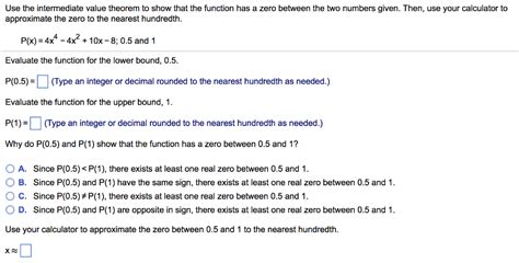 solved use the intermediate value theorem to show that the