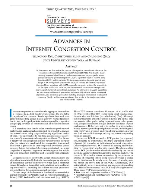 pdf advance in internet congestion control