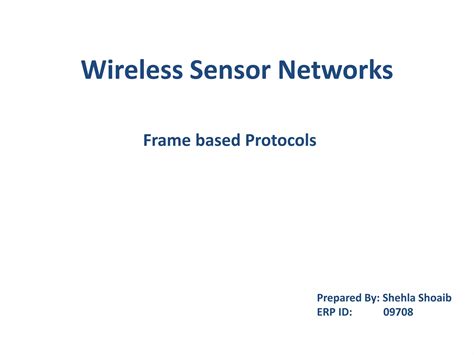 Wireless Sensors Networks MAC Protocols TDMA PPT