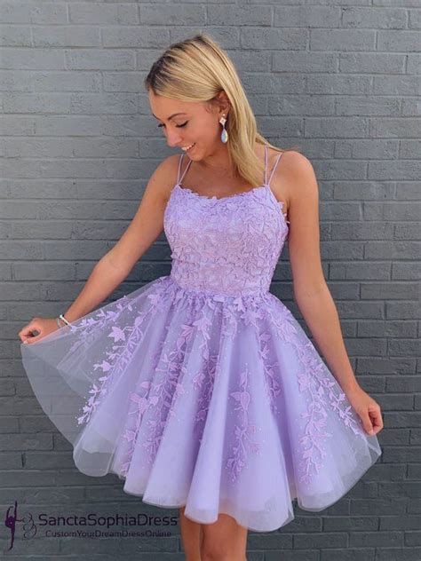 Square Neckline Purple Homecoming Dress Grade 8 Dresses Graduation