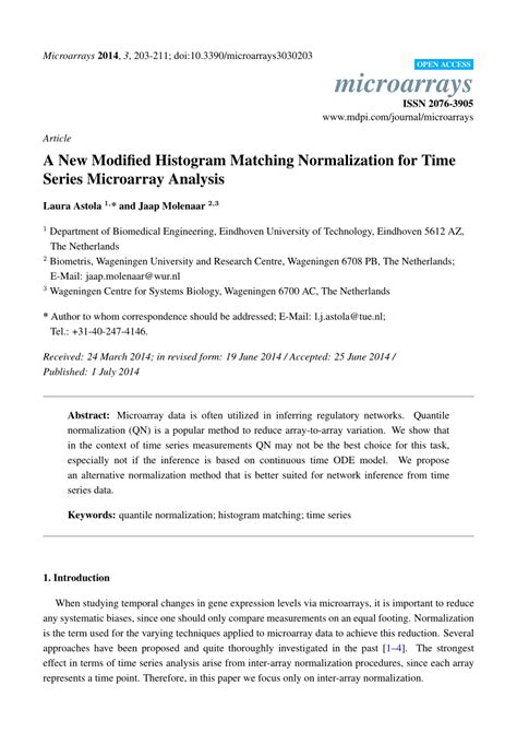 Pdf A New Modified Histogram Matching Normalization For Time Series