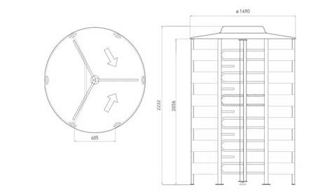 Poe Power Rotor Full Height Turnstile Rotor Fh Poe Turnstile Borer Fingerprint Access Control