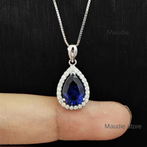 Full Moissanite New Luxury Sapphire Diamond Necklace S925 Silver Lab
