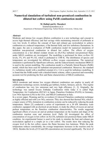 Numerical Simulation Of Turbulent Non Premixed Combustion In