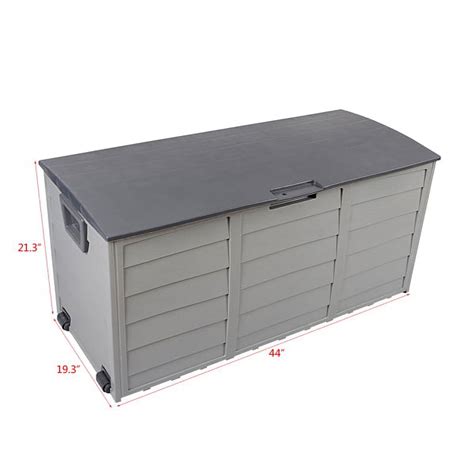 75 Gallon Outdoor Plastic Storage Deck Box For Garden Patio All Weather