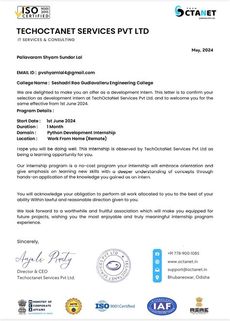 Pallavaram Shyam Sundar Lal On Linkedin Python Internship Newbeginnings Octanet