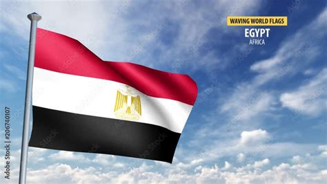 3d flag animation of egypt stock video adobe stock