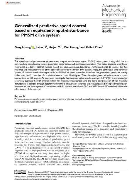 02 huang et al 2022 generalized predictive speed control based on