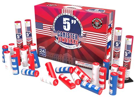 5 Canister Shells Barefoot Village Fireworks