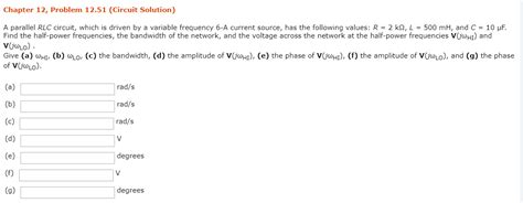 solved chapter 12 problem 12 51 circuit solution a