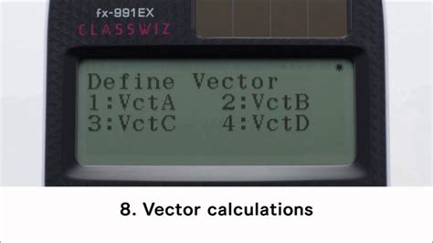 How To Perform Vector Operations On Casio Classwiz Fx 991 Ex Scientific Calculator Youtube