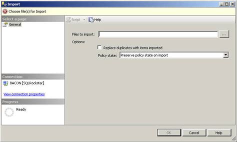 Import SQL Database Engine Policies With Policy Based Management