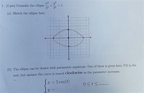 Solved 4pts ﻿consider The Ellipse X252 Y232 1 A ﻿sketch
