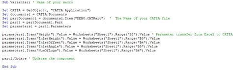 Starting With Macros Connecting Catia V5 And Excel Alten Training