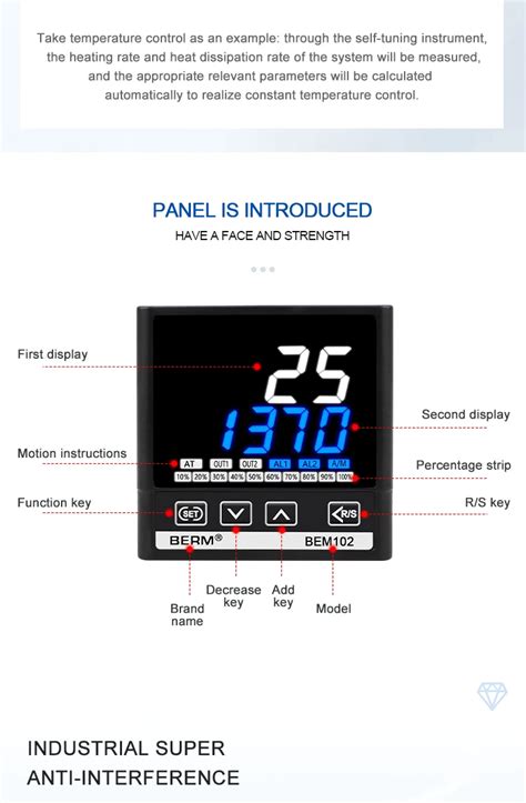Digital Pid Intelligent Temperature Controller Mm Relay Ssr Output V For Oven Industrial