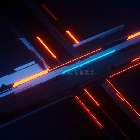Futuristic Abstract Digital Artwork Featuring Intersecting Angular Lines And Shapes Stock