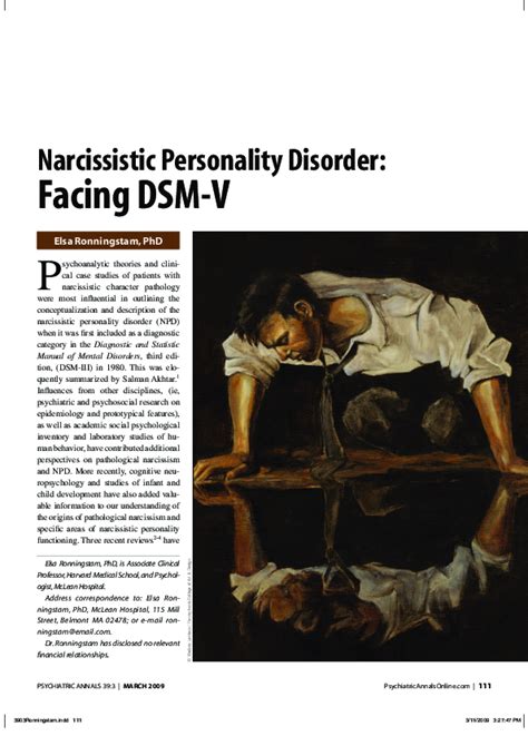 Pdf Facing Dsm V Elsa Ronningstam