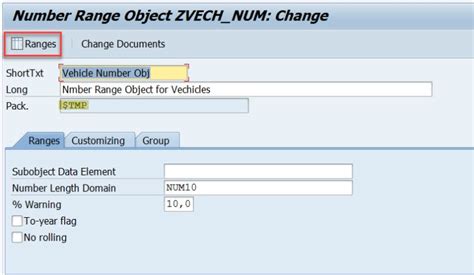 Number Range Object 2 Sapcodes