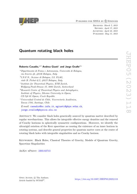 Pdf Quantum Rotating Black Holes