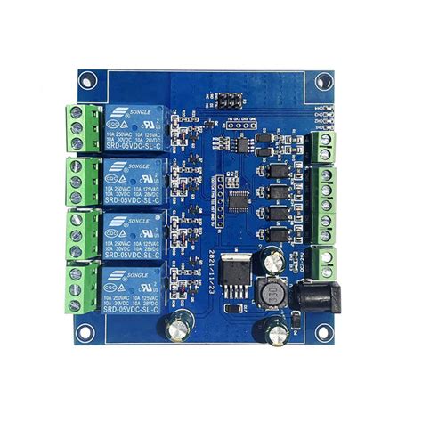 DC7 24V Modbus RTU 4 Channel Relay Module Support RS485 TTL UART Interface 4 Way Input 4 Way