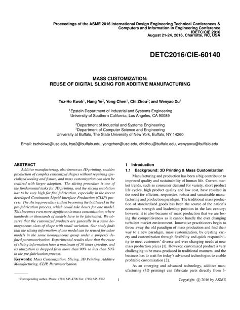 Pdf Mass Customization Reuse Of Digital Slicing For Additive Manufacturing