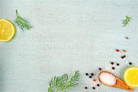 Salt Peppercorns Lemon Dill Stock Image Image Of Dill Texture 108800881