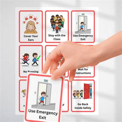 Visual Cue Cards For Lanyards Autism Safety Behavior Visual Support Non