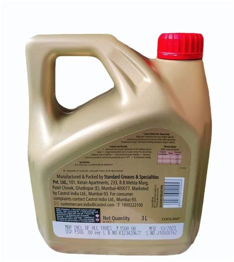 Cars And Commercial Vehicles 3l Castrol Radicool Heavy Duty Coolant