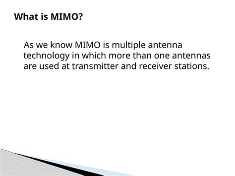 Seminar On Multiple Input Multiple Output System Ppt